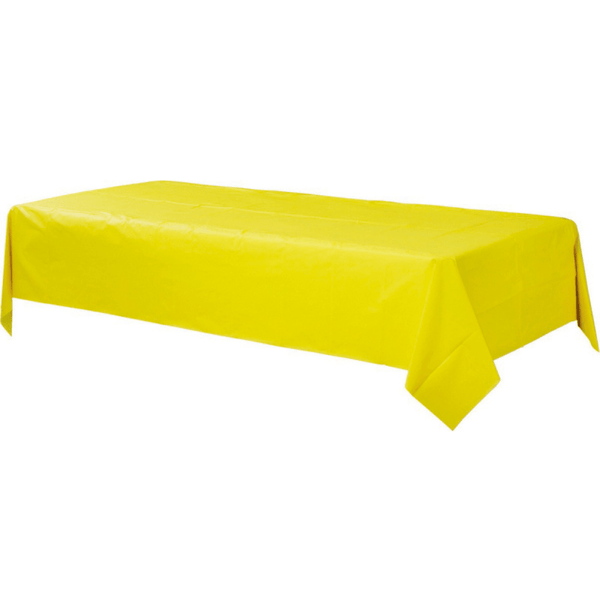 Plastic Rectangular Tablecover Yellow - Senior Style