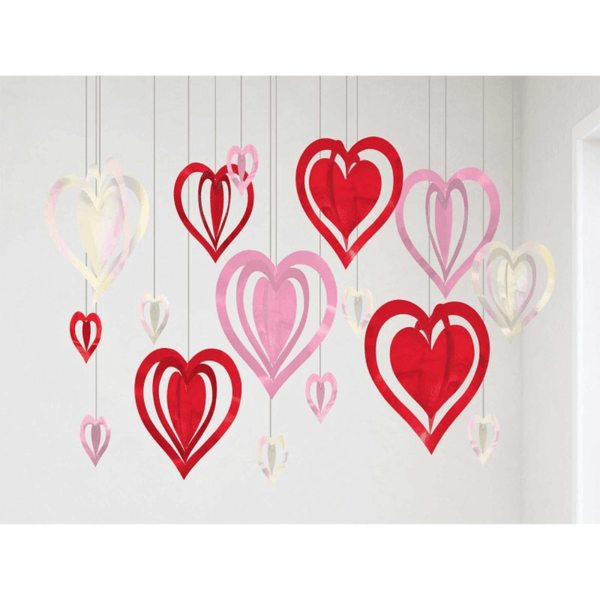 3D Hearts Hanging String Decoration - Senior Style