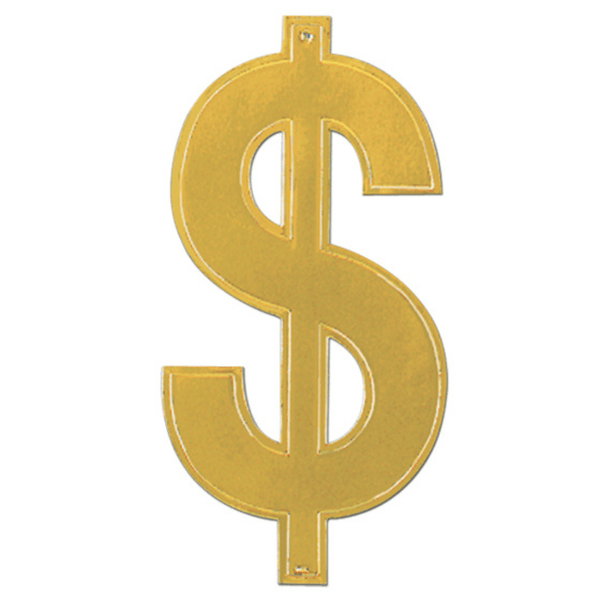 Dollar Sign Gold Foil Cutout - Senior Style