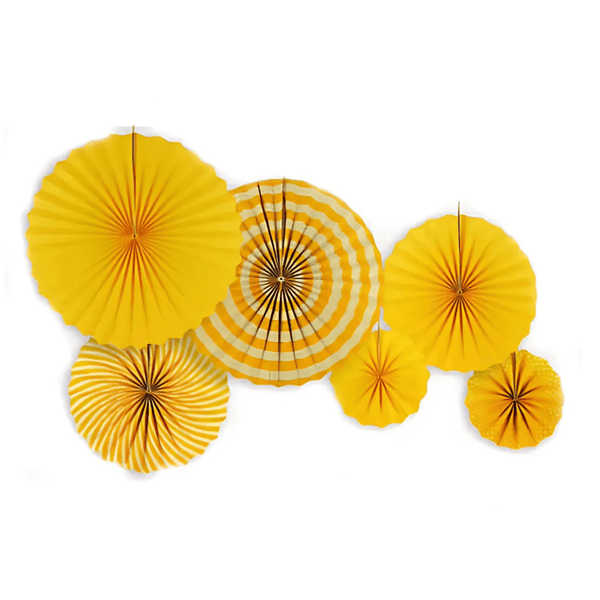 Yellow Striped Decoration Fans - Senior Style